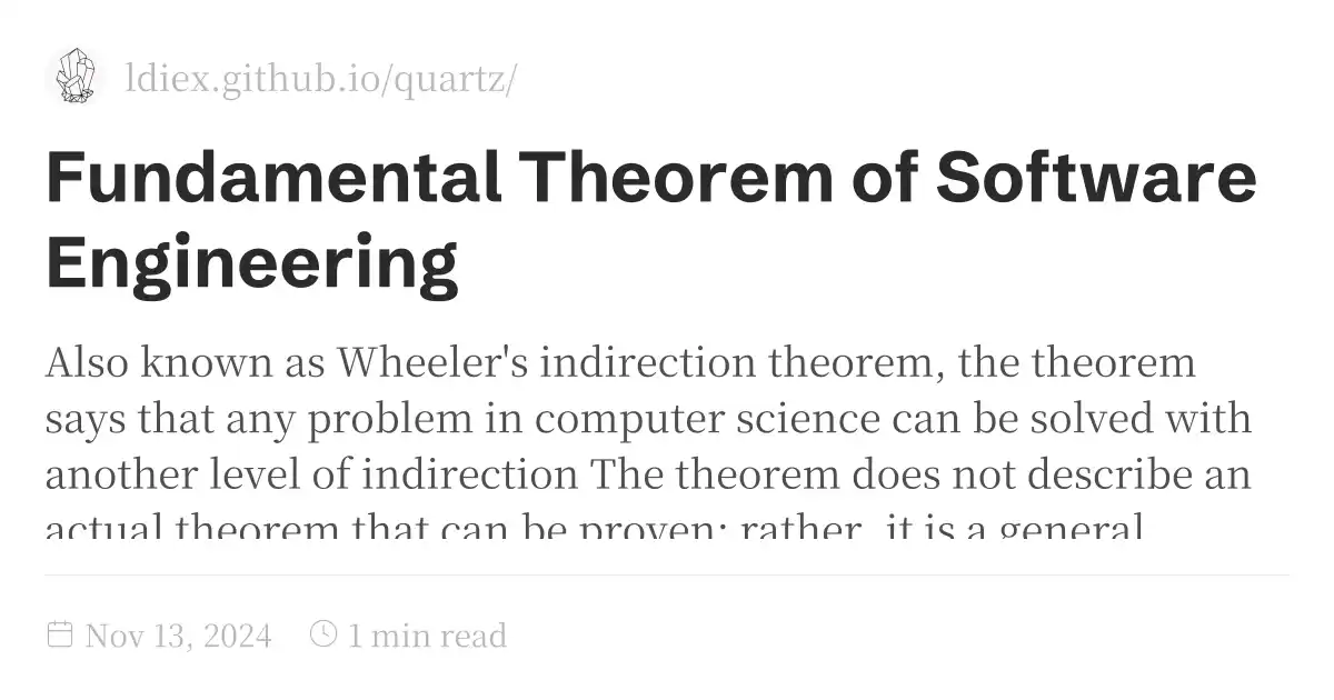 Fundamental Theorem of Software Engineering