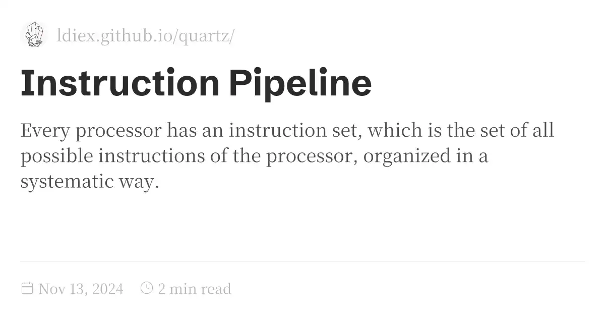 Instruction Pipeline