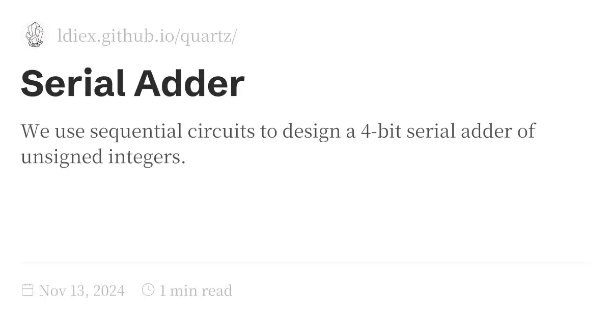 Serial Adder Serial Adder