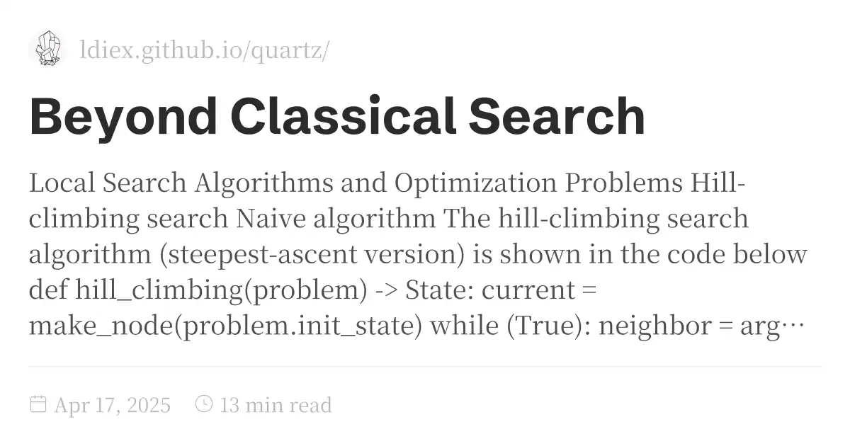 Beyond Classical Search
