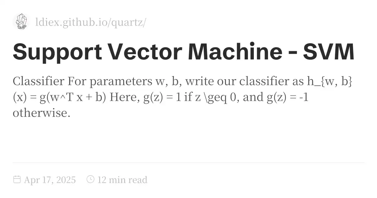 Support Vector Machine - SVM