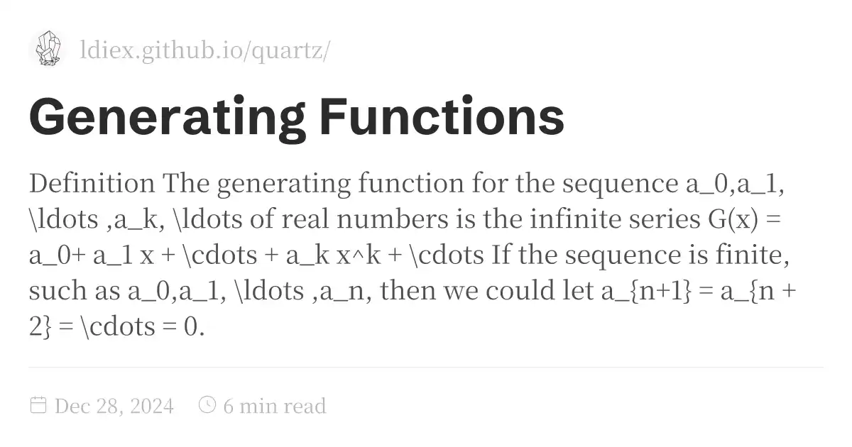 Generating Functions 9686