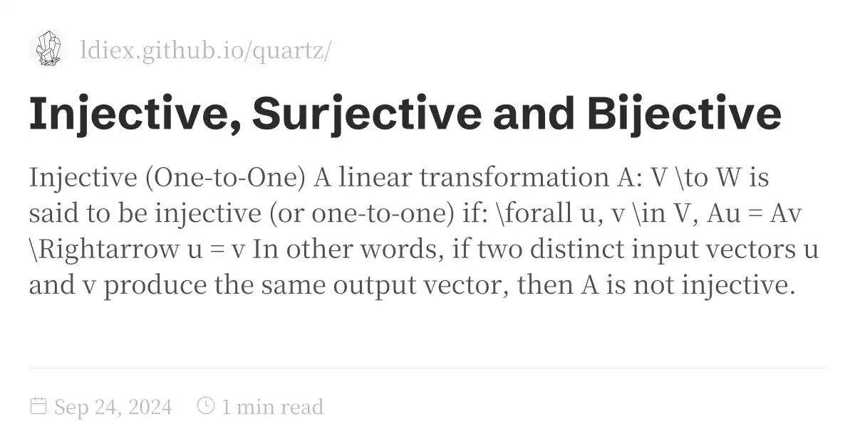 Injective, Surjective and Bijective