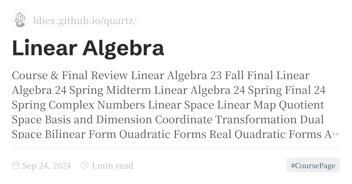 Linear Algebra
