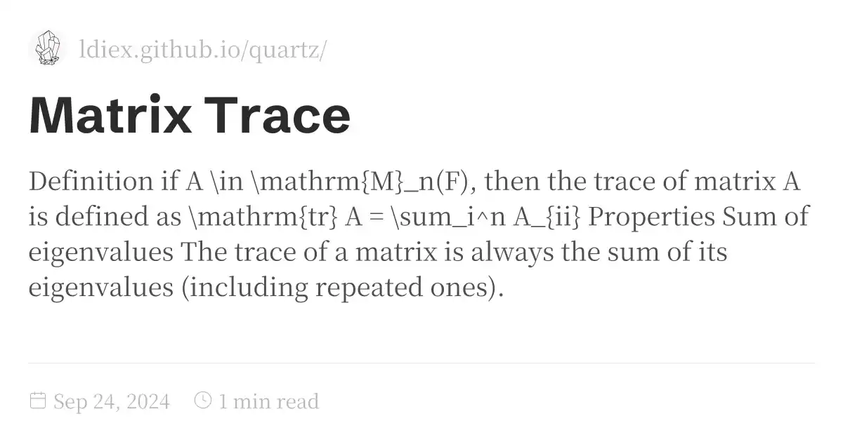 Matrix Trace