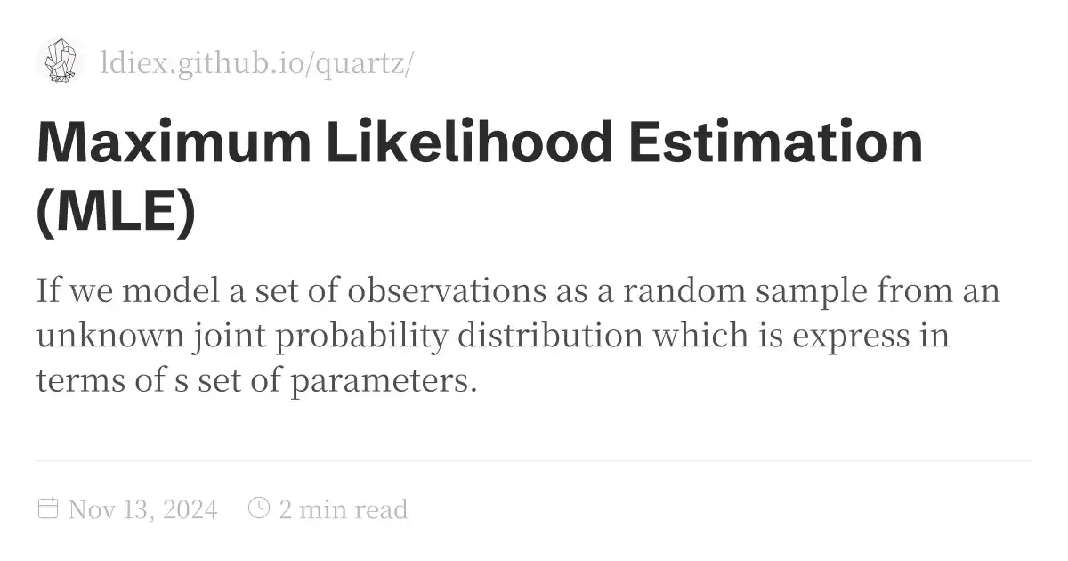 Maximum Likelihood Estimation (MLE)