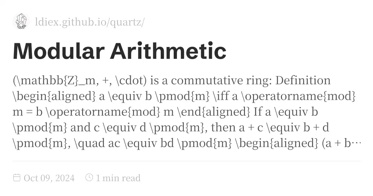 Modular Arithmetic