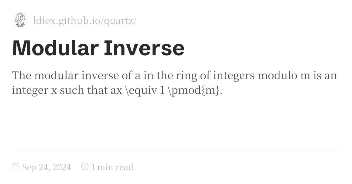 Modular Inverse