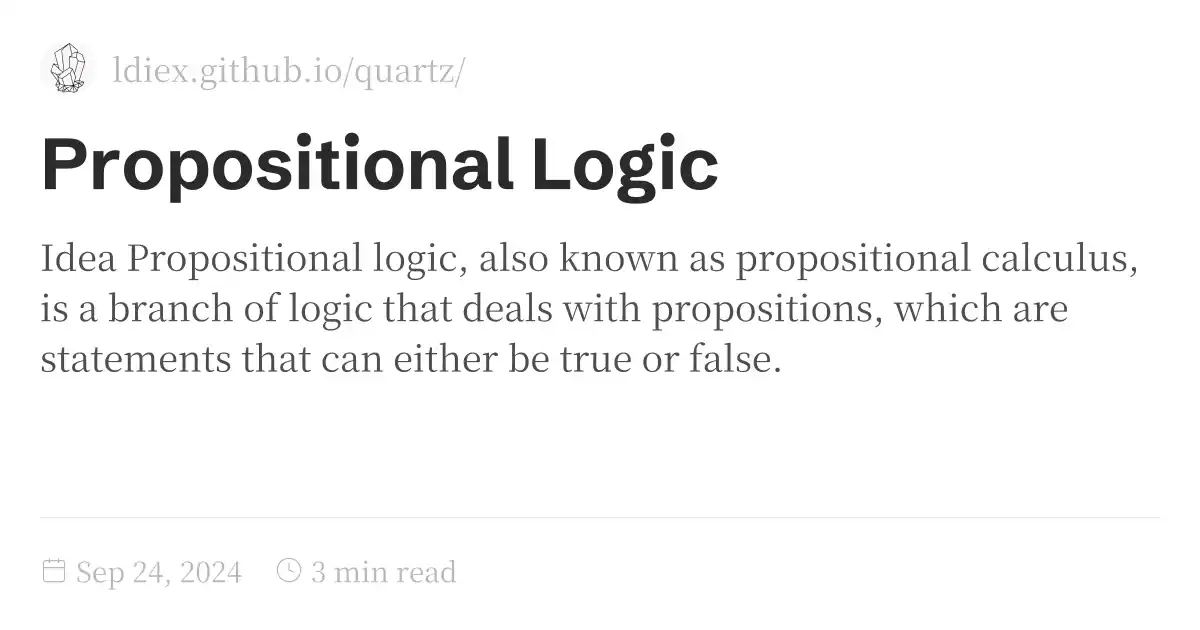 Propositional Logic