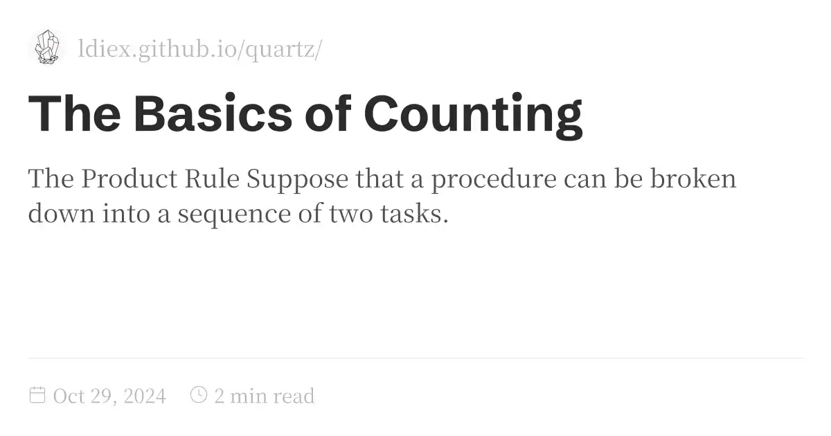 The Basics of Counting